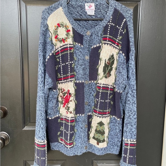 Sweaters | Nutcracker Sweater Womens Blue Cardigan Christmas Long ...